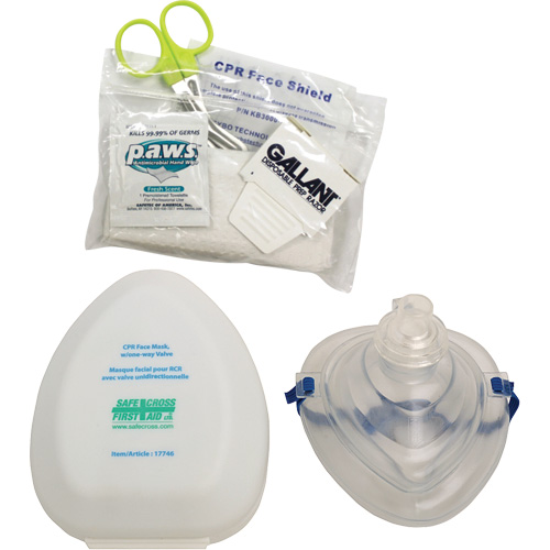 CPR Pocket Face Mask & Accessories Kit, Reusable Mask, Class 2 SGX725 ...